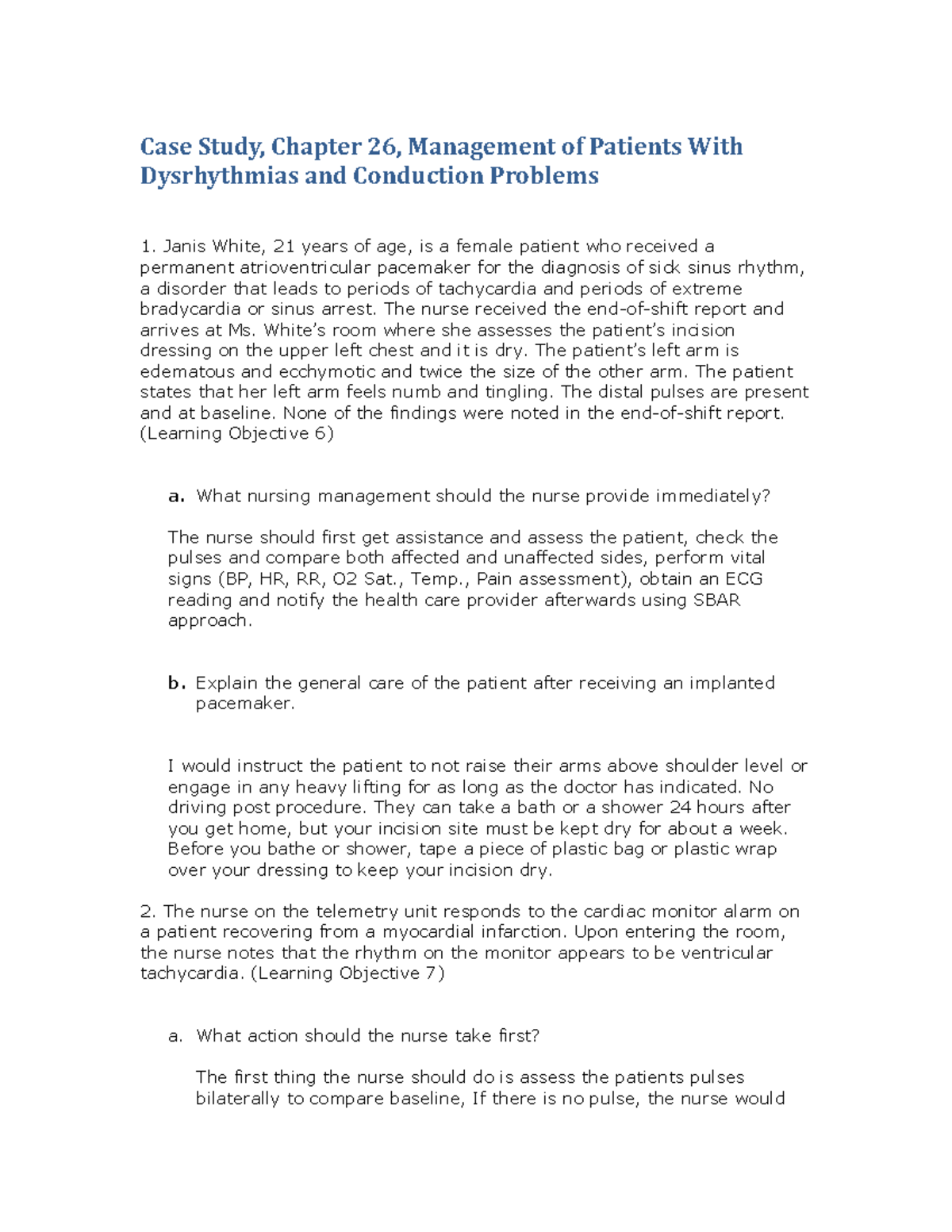 Case Studies Ch 26 - Case study - Case Study, Chapter 26, Management of ...