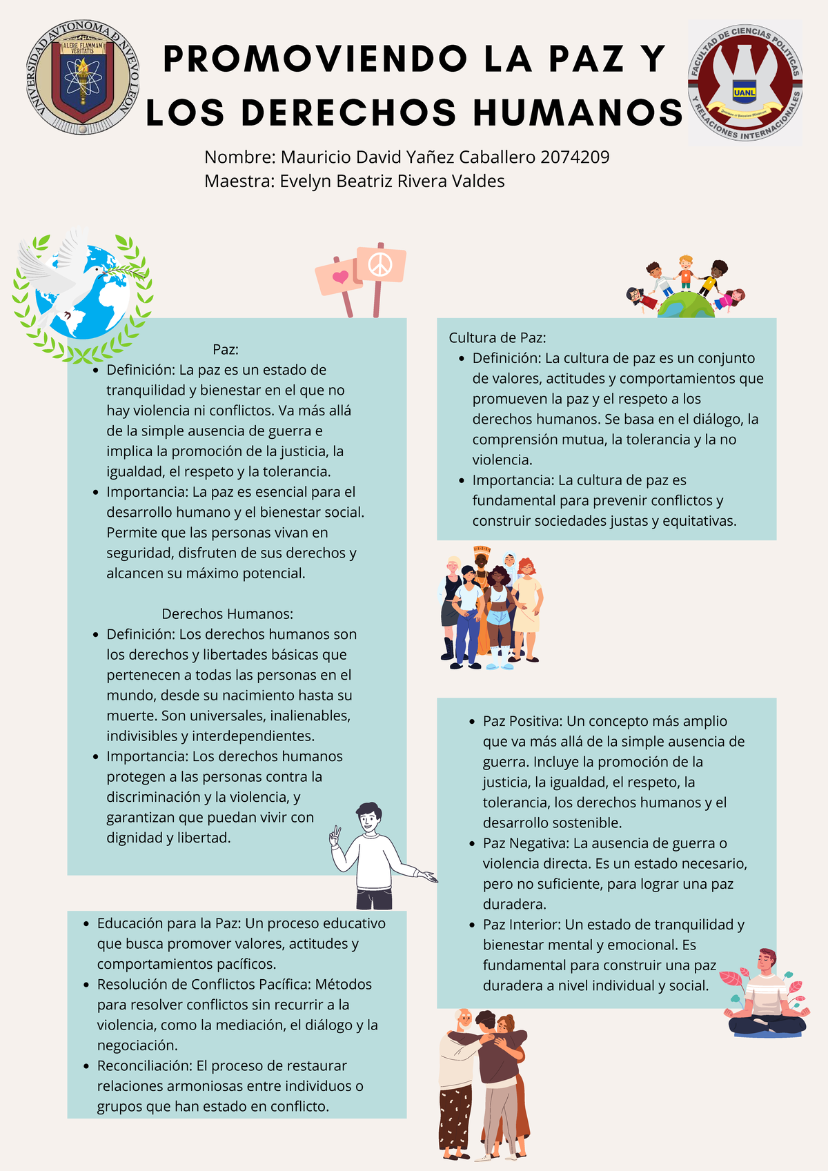 Cartel de cultura de paz - Paz: Definición: La paz es un estado de ...