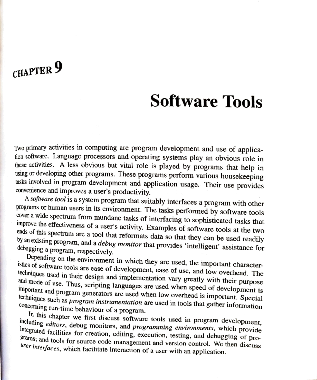 Software Tools Sp System Programming Notes Chapter Software Tools