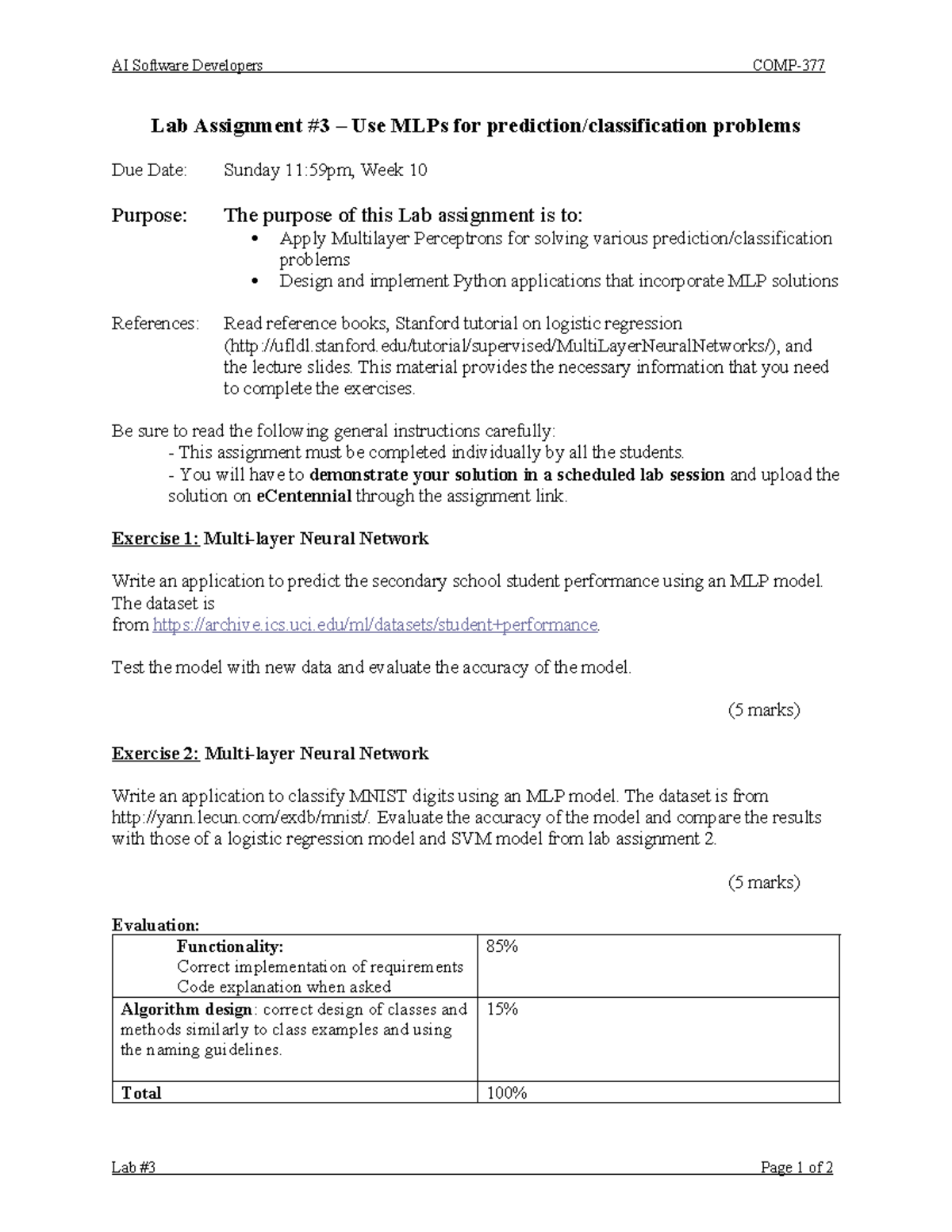 Comp 377 Lab Assignment 3 F21 Ai Software Developers Comp Lab