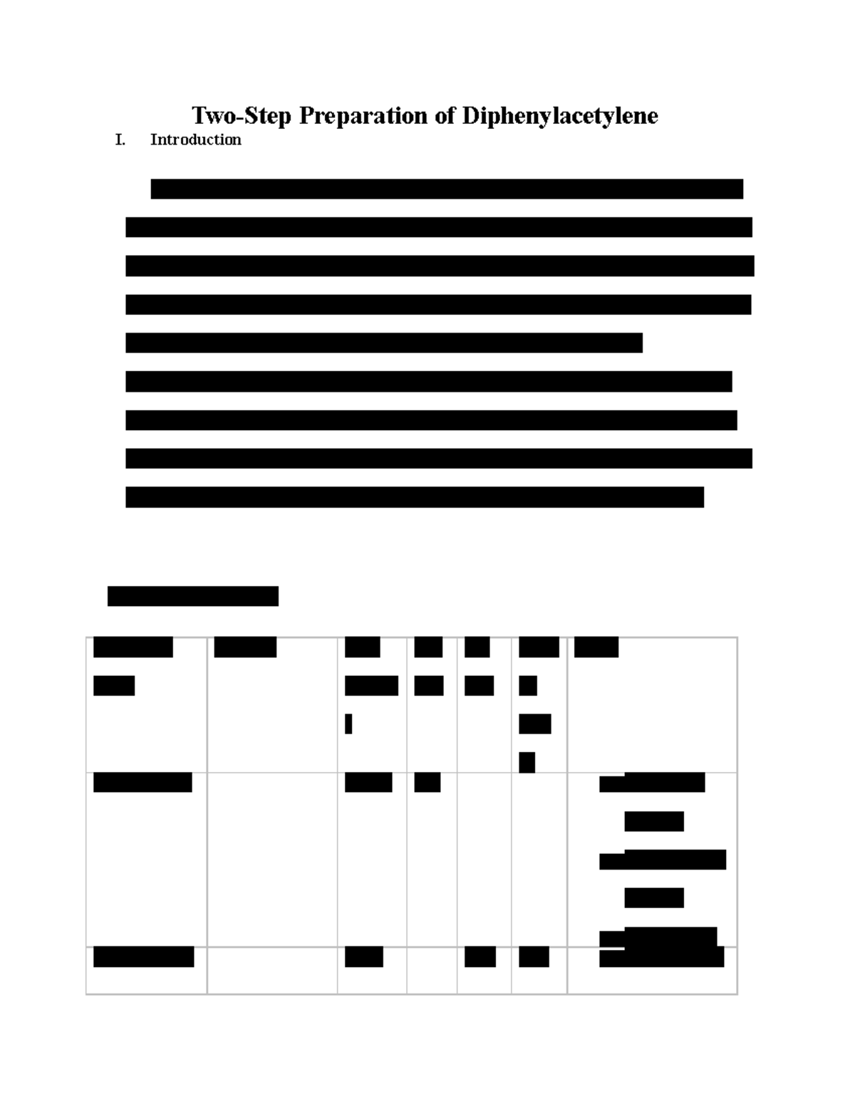 Two Step Prep of Di - Two-Step Preparation of Diphenylacetylene I ...