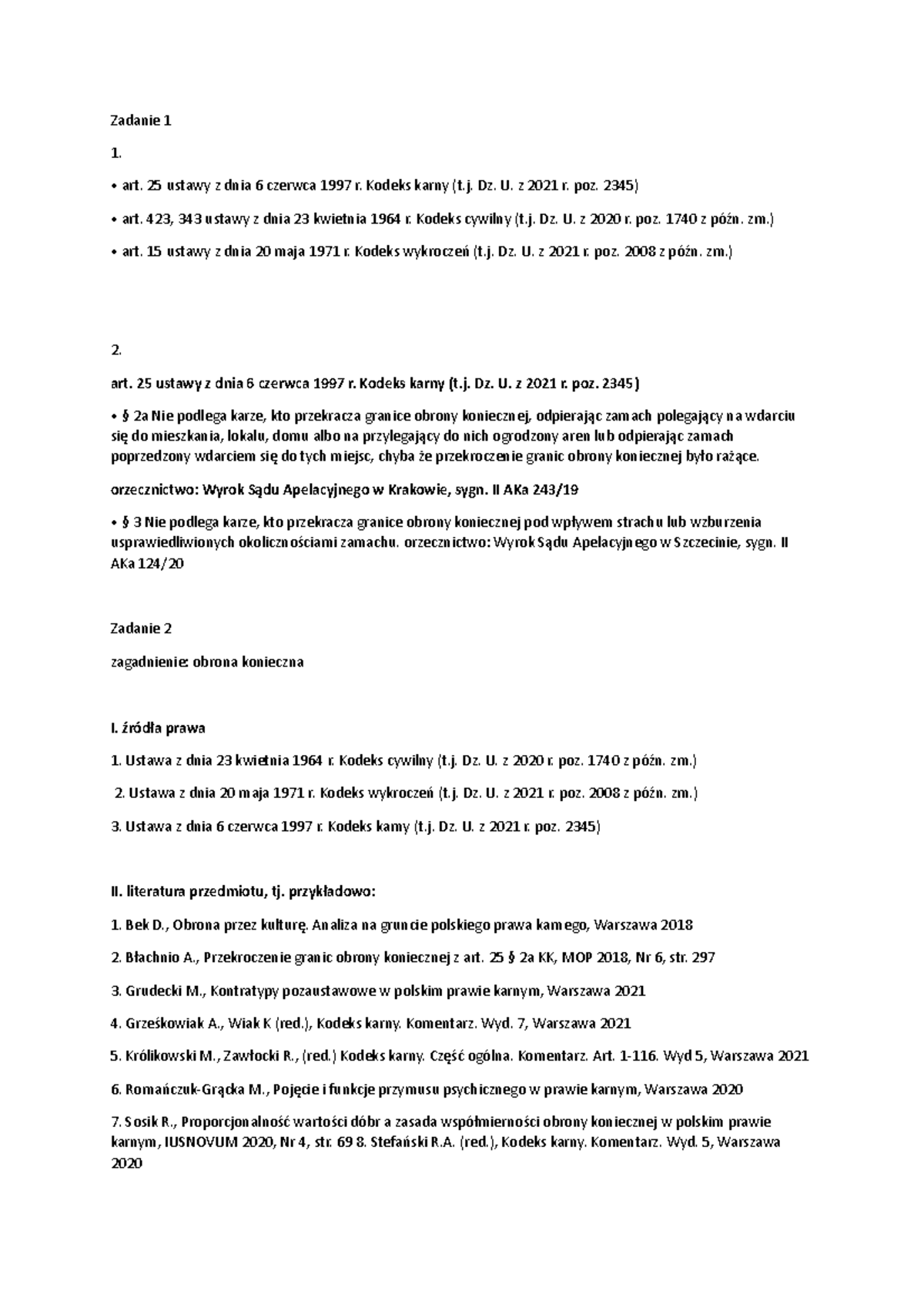 Zadania LEX i Legalis - wyszukiwanie, przygotowanie zestawień ...