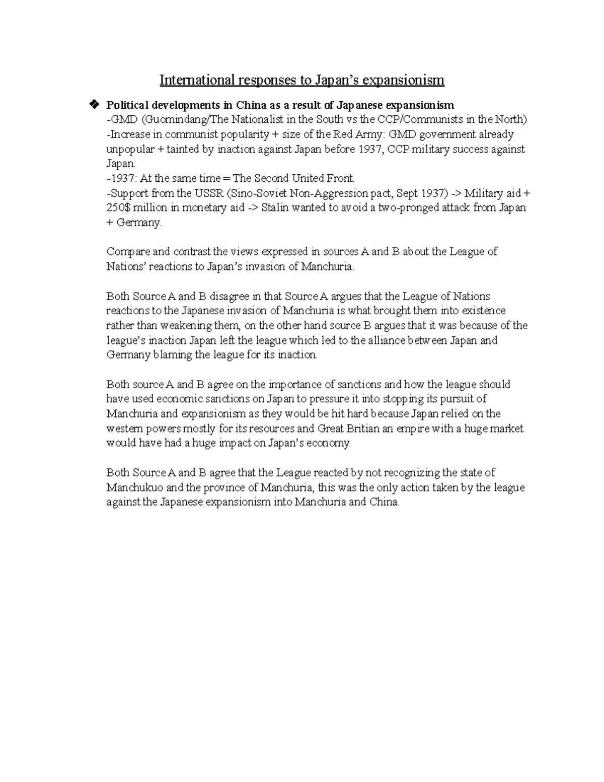 International responses to Japan -1937: At the same time = The Second ...