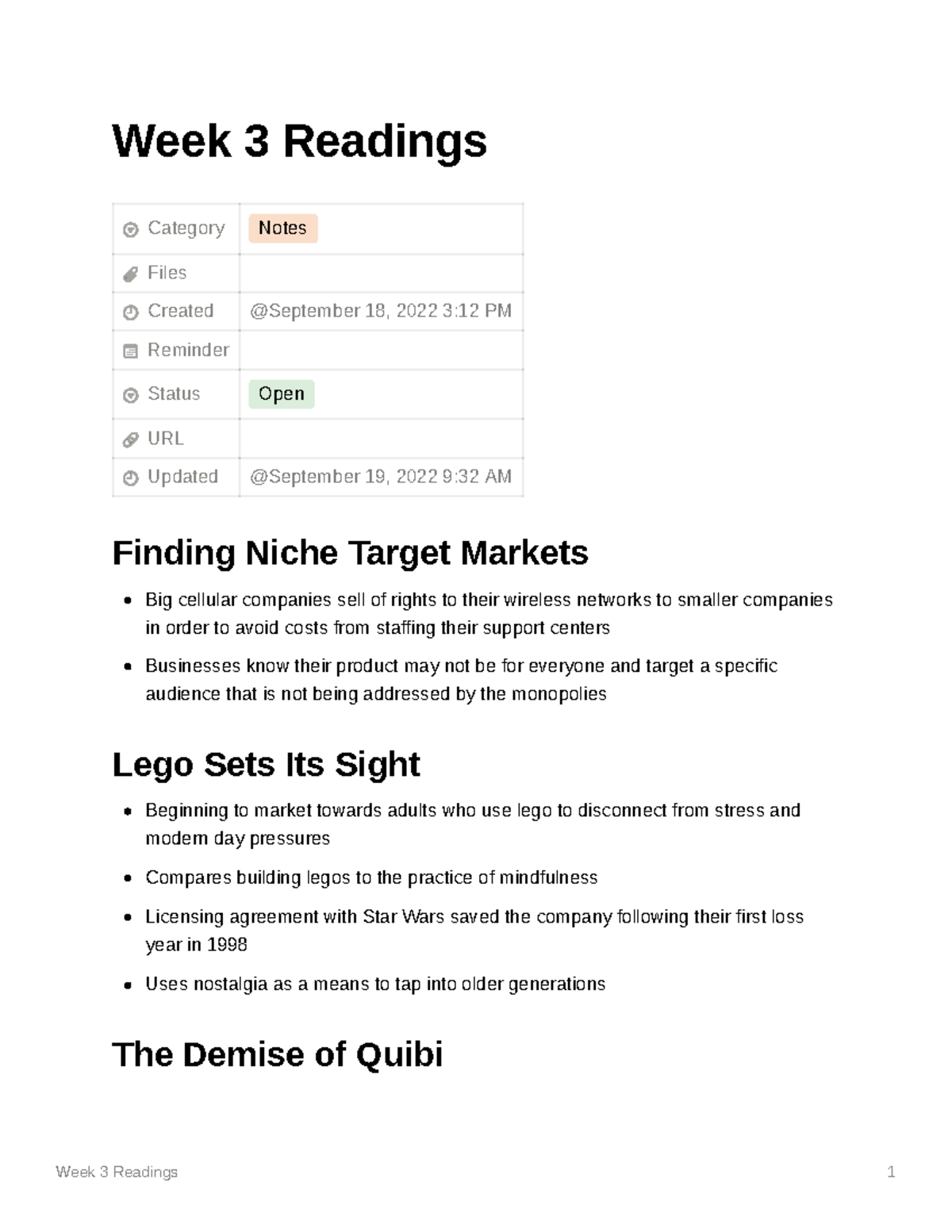 Week 3 Readings - Introduction to Business Lesson Materials - Week 3 Readings 1 Week 3 Readings ...