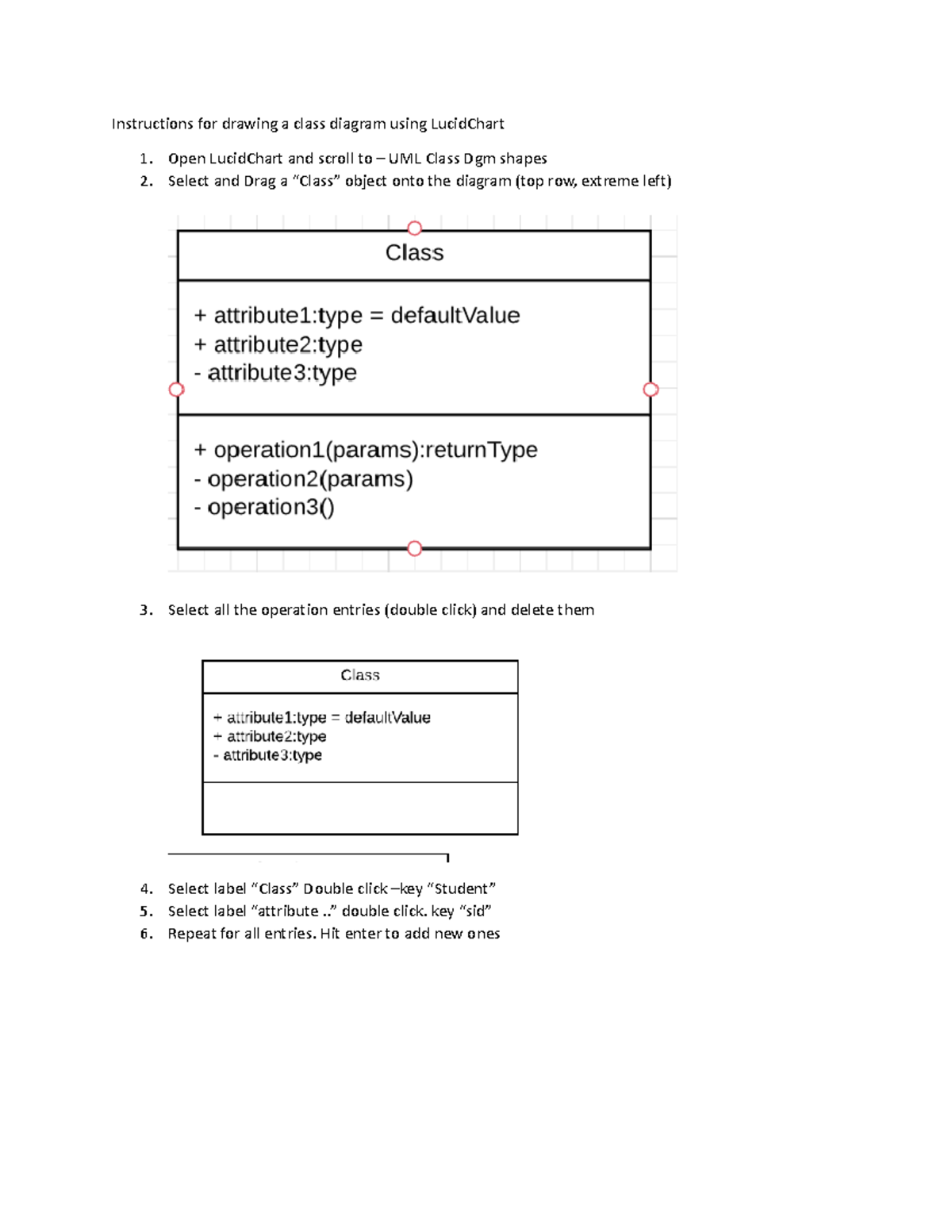 Lucid -Drawing a Class Diagram - Instructions for drawing a class ...