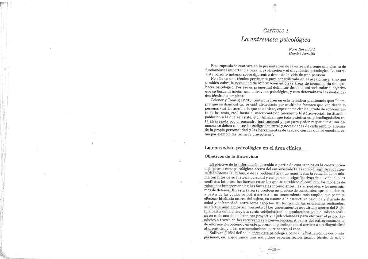 Celener - La Entrevista psicológica - CAPÍTULO 1 La entrevista ...