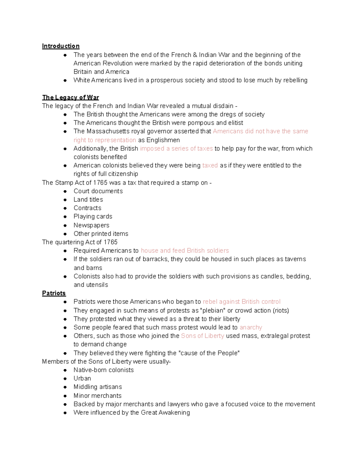 Toward independence 1 - topics: War, Trade, & Social Conflict 1750-1765 ...