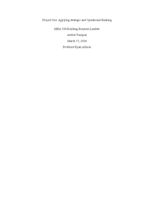 4-1 strategic plan - 4-1 Assignment Strategic Plan MBA 540 Org Strategy ...