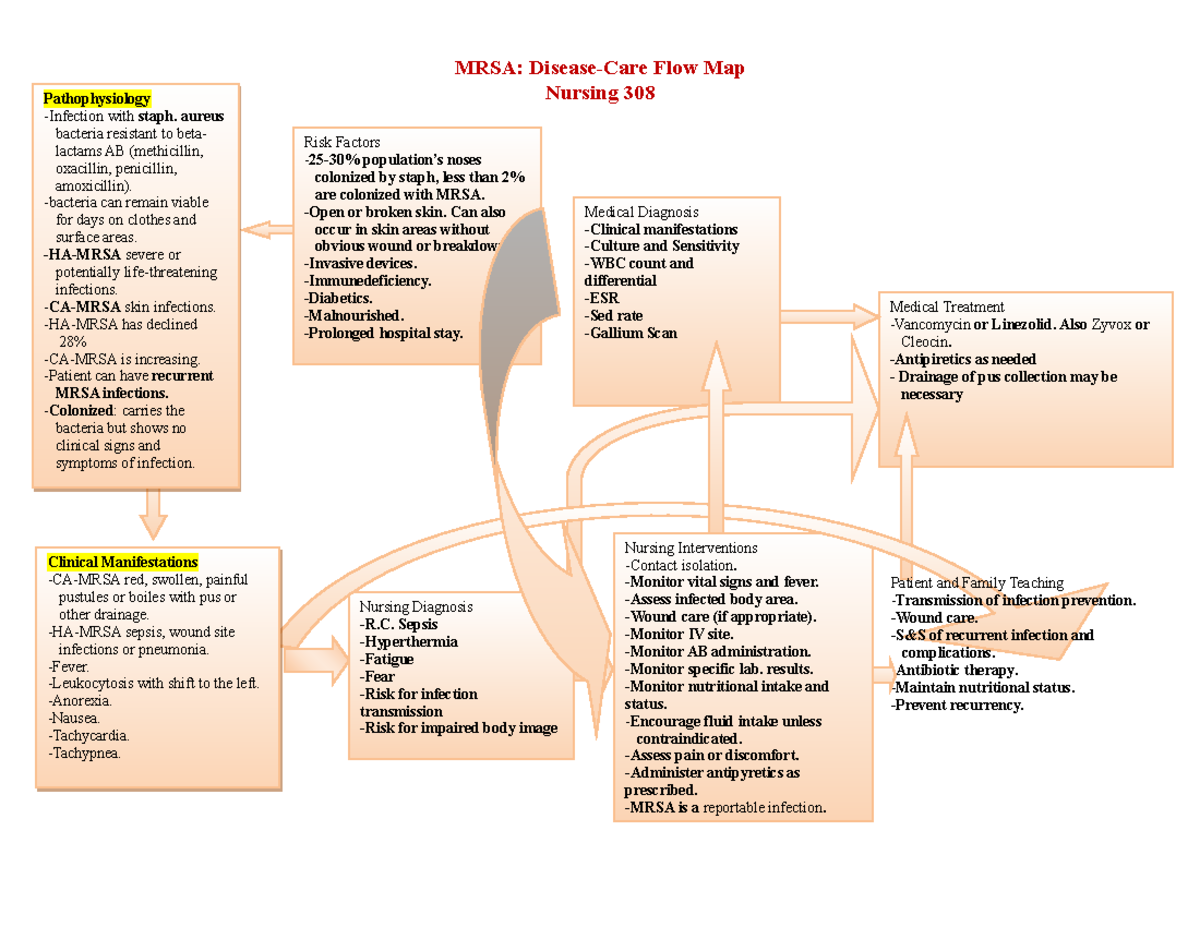 Infection MRSA Disease-Care Flow Map Sp14 - Medical Diagnosis -Clinical ...
