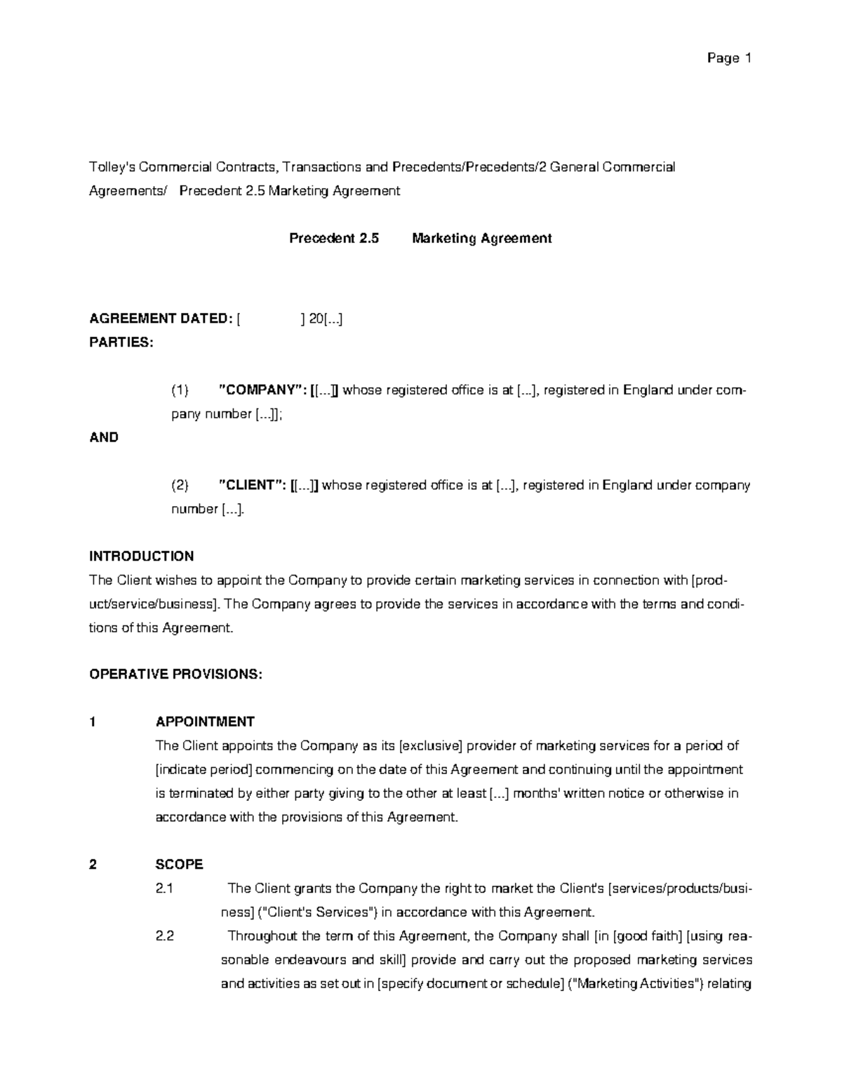Theory summary - None - Tolley's Commercial Contracts, Transactions and ...