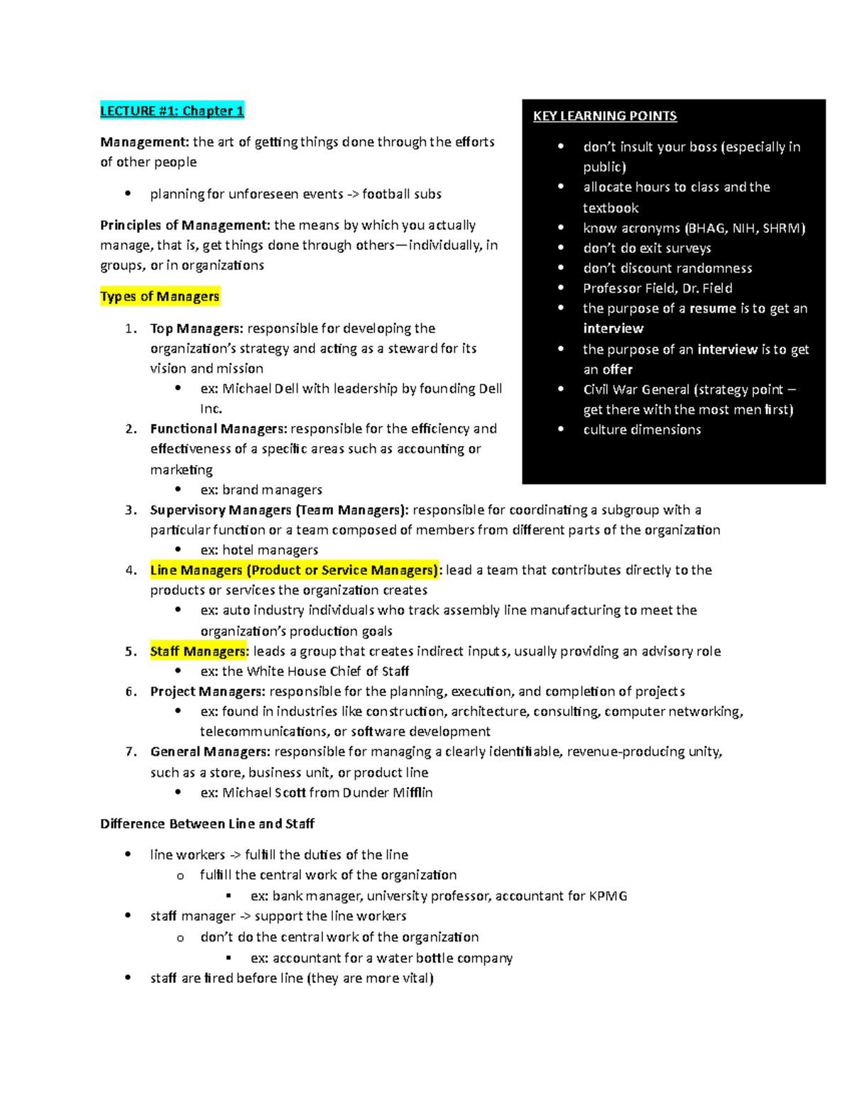 SMO 310 Notes - Document includes 47 pages of material including both ...