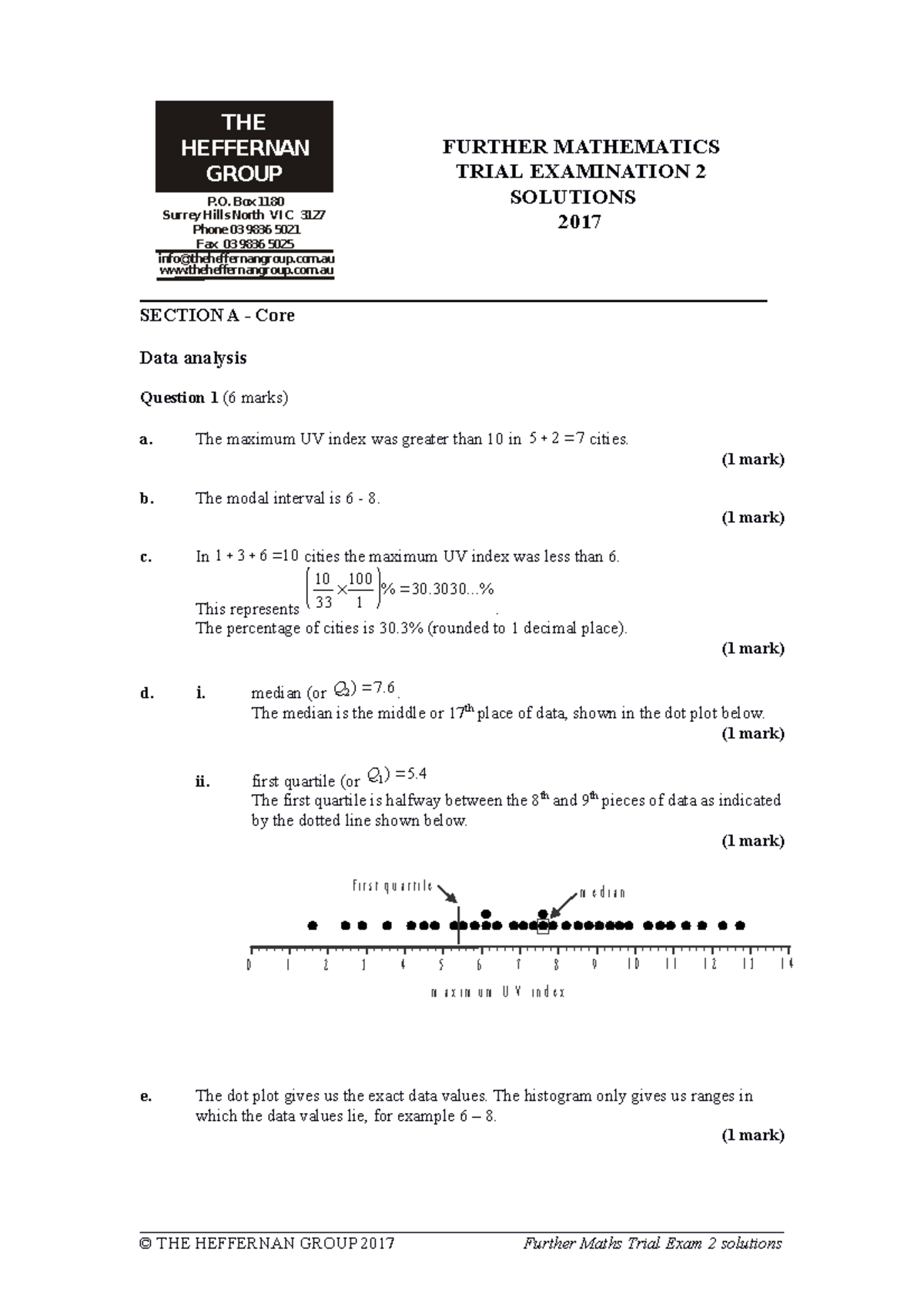 2017 Further Maths Exam 2solutions - Heffernan - FURTHER MATHEMATICS ...
