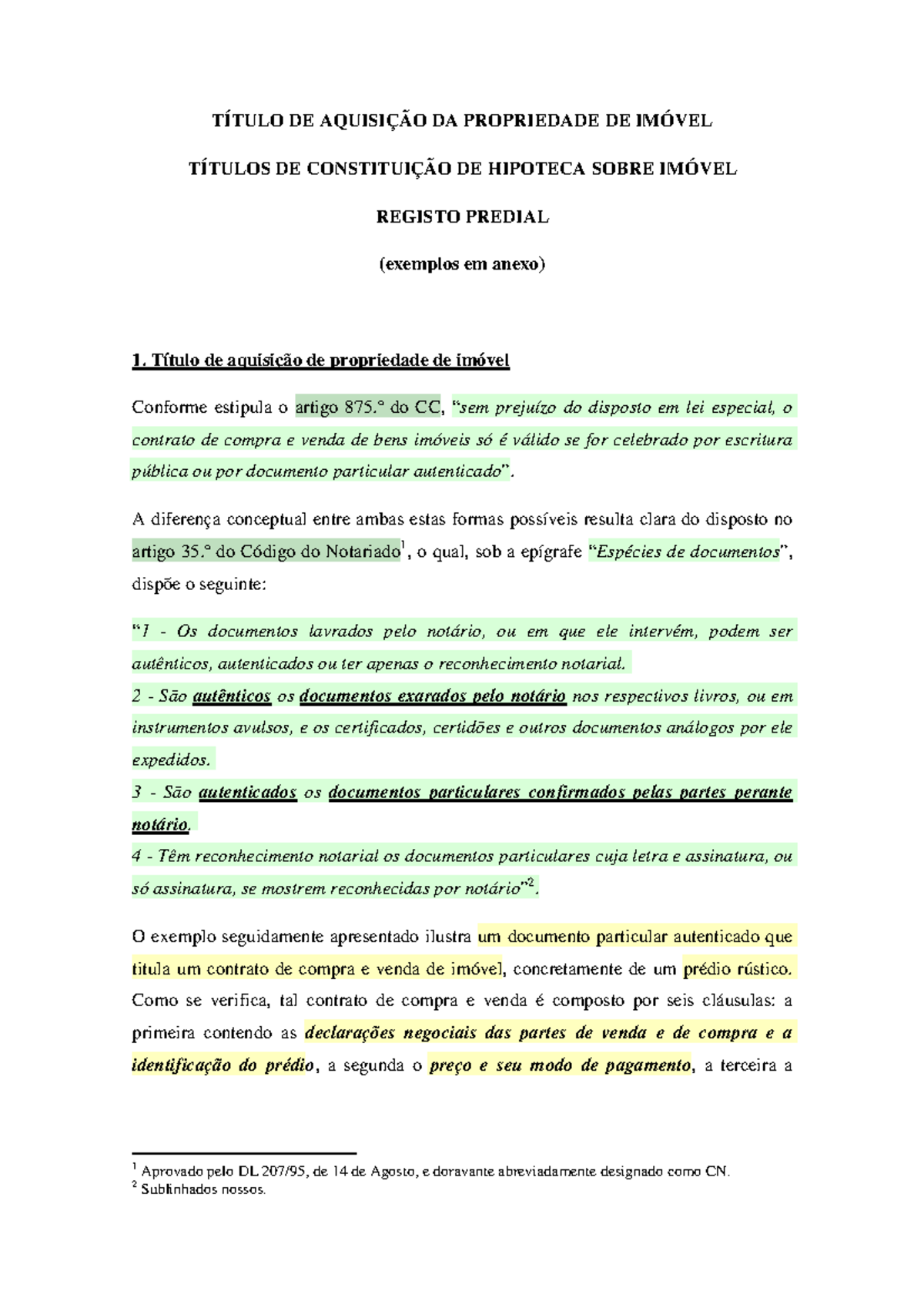 Texto explicativo da matéria de reais - TÍTULO DE AQUISIÇÃO DA ...