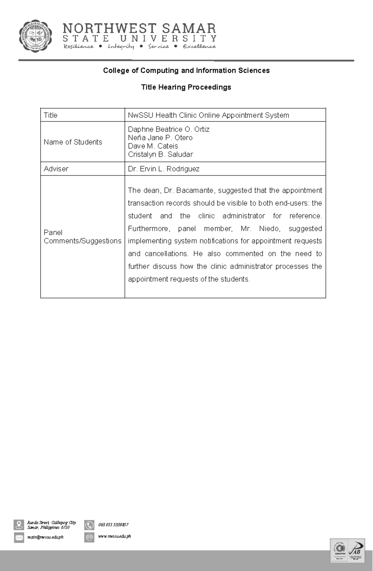 Title-Hearing-Proceedings - Rueda Street, Calbayog City Samar ...