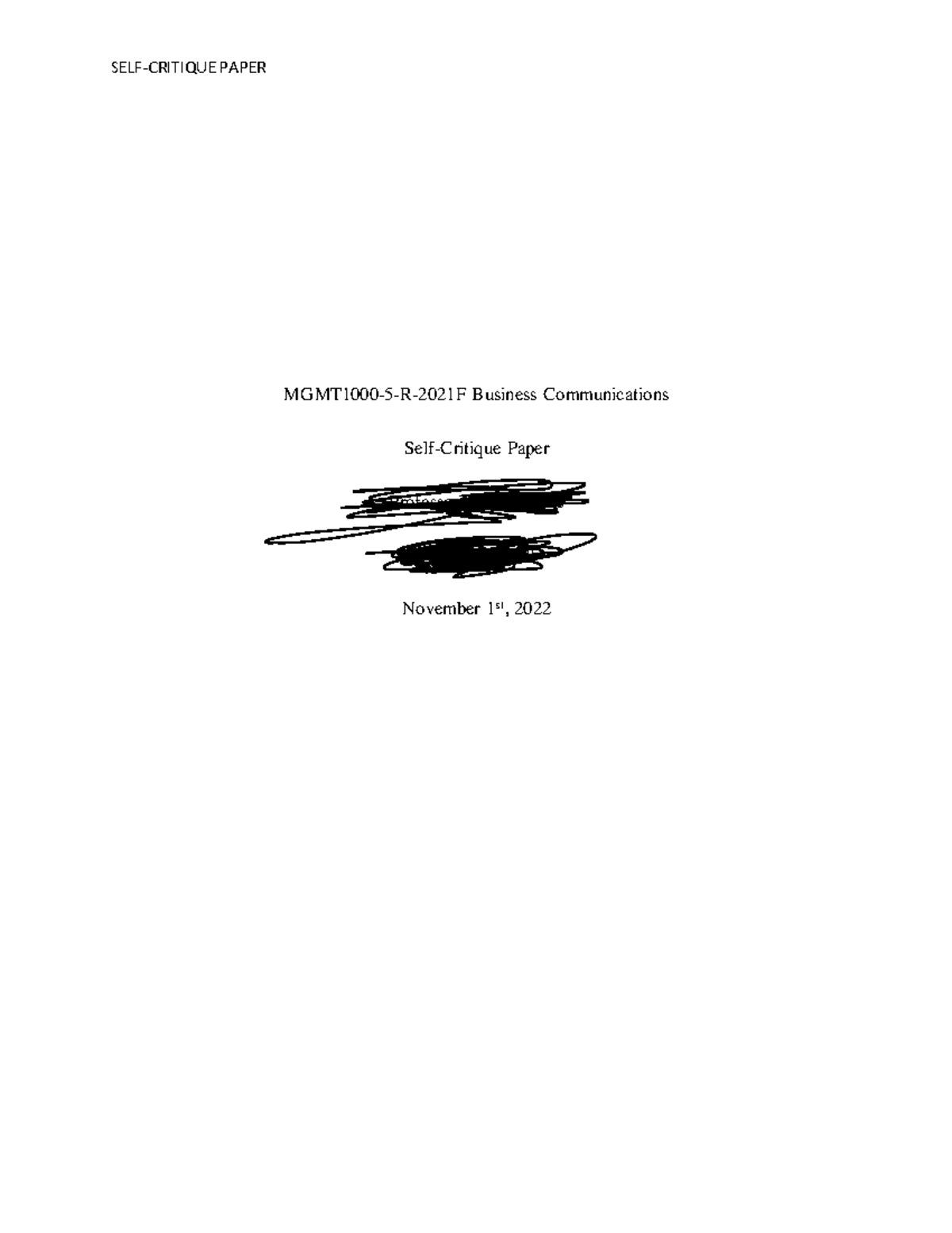 Self-Critique - Self-critique paper on informative presentation ...