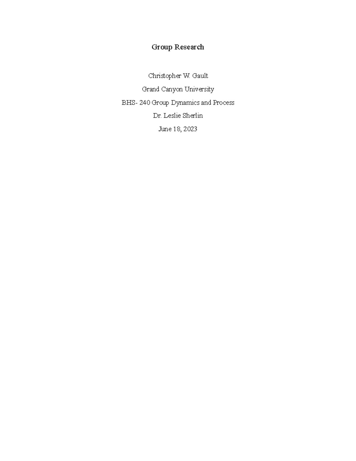 Group Research - Group Research Christopher W. Gault Grand Canyon ...