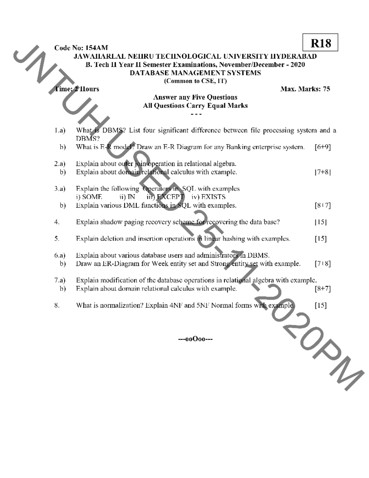 Database Management Systems previous qp - DBMS Old QPs - Studocu