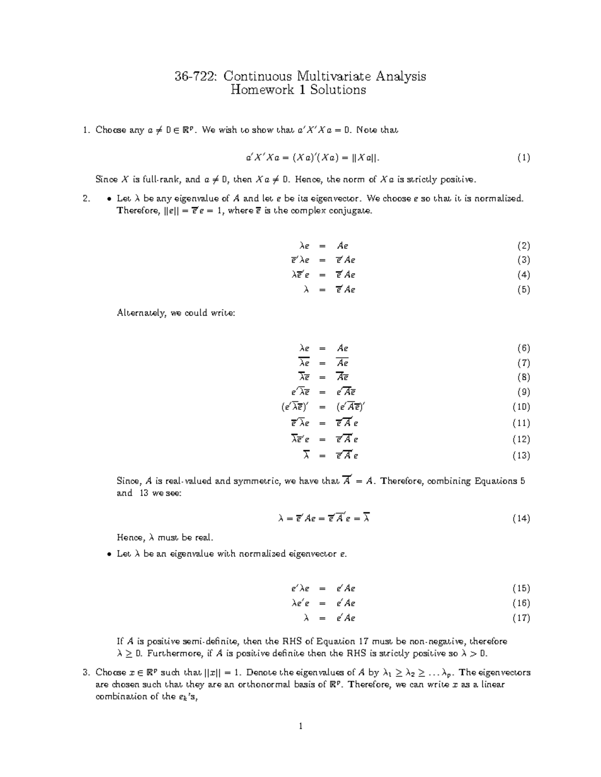 Hw1key - October 31, 2007. Questions and solutions. - 36-722 ...