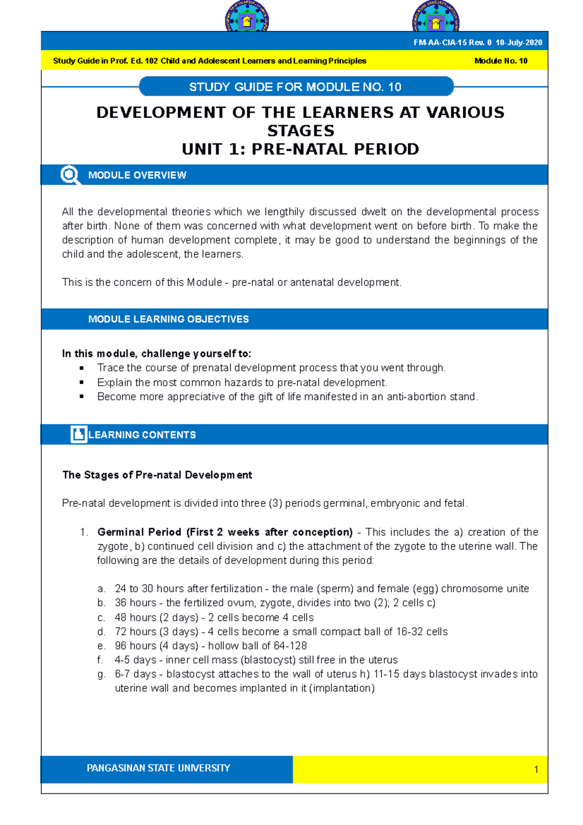 PROF ED 102 CHILD AND ADOLESCENT LEARNERS AND LEARNING STUDY GUIDE ...