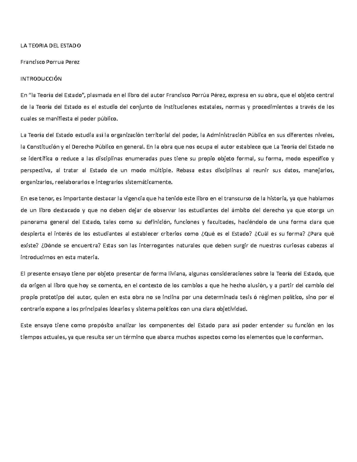 La Teoria del Estado - Francisco Corrua Perez - LA TEORIA DEL ESTADO Francisco Porrua Perez ...