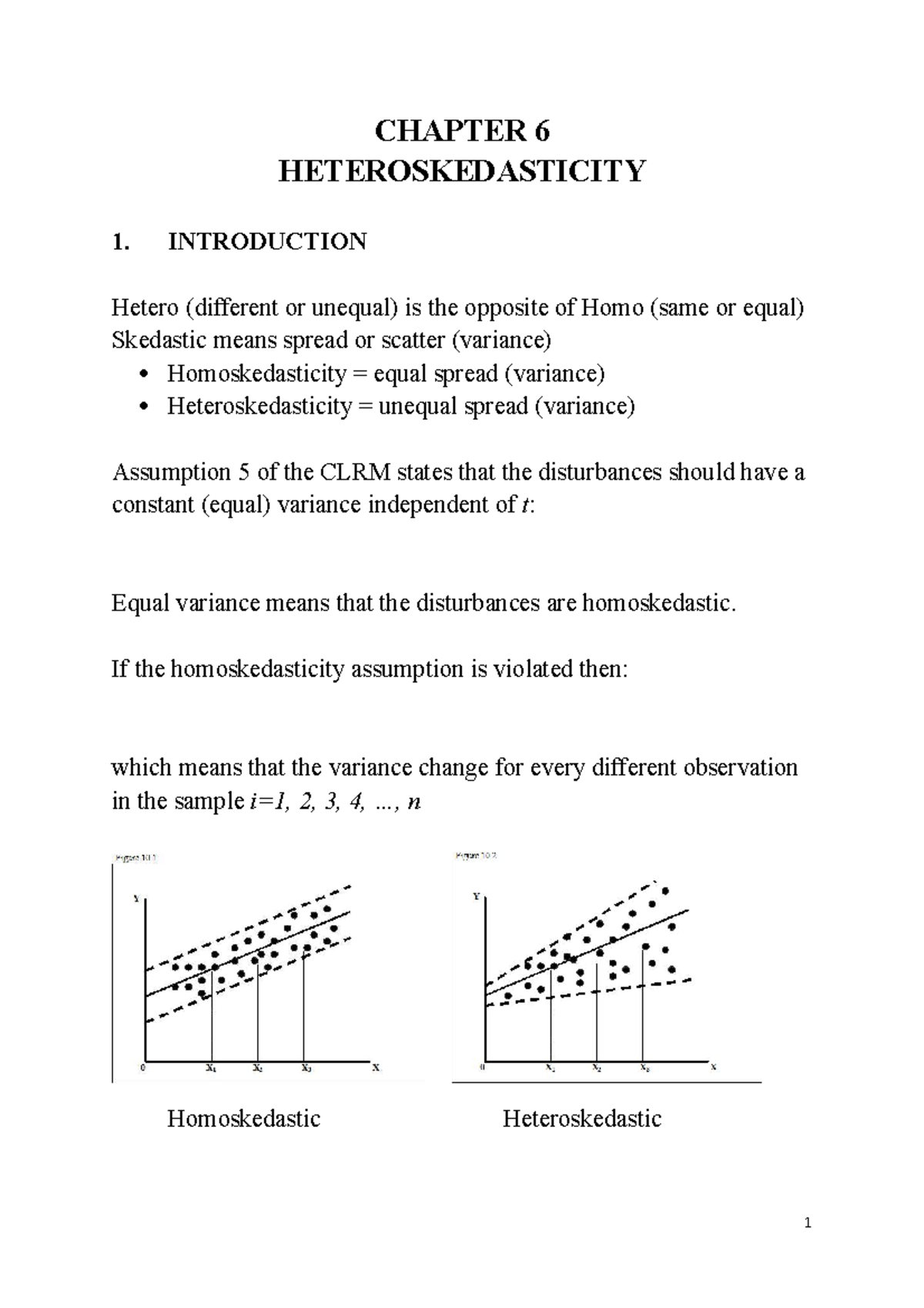 Chapter 6 Heteroskedasticity - CHAPTER 6 HETEROSKEDASTICITY 1 ...