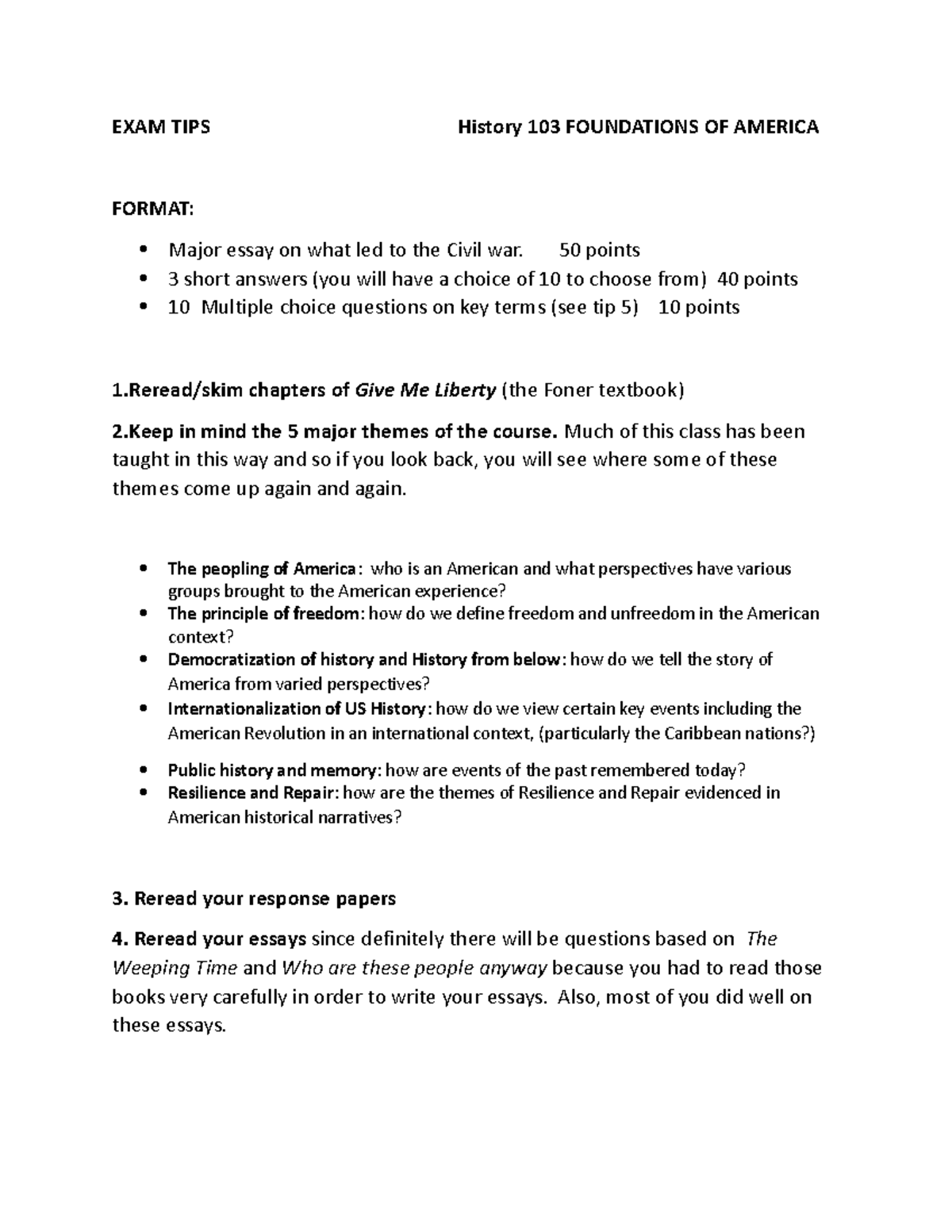 Exam Tips - These are helpful exam tips that can be used to assist in ...