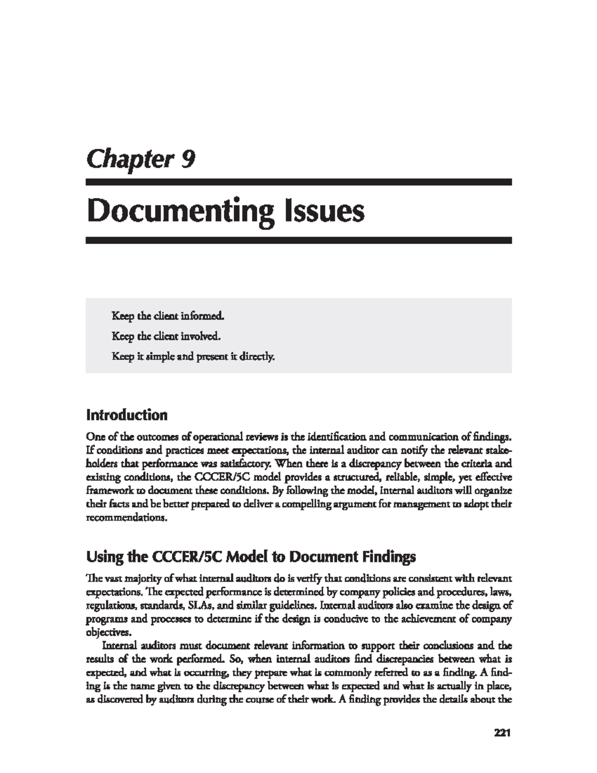 Chapter 9 Documenting-Issues - Auditing - Studocu