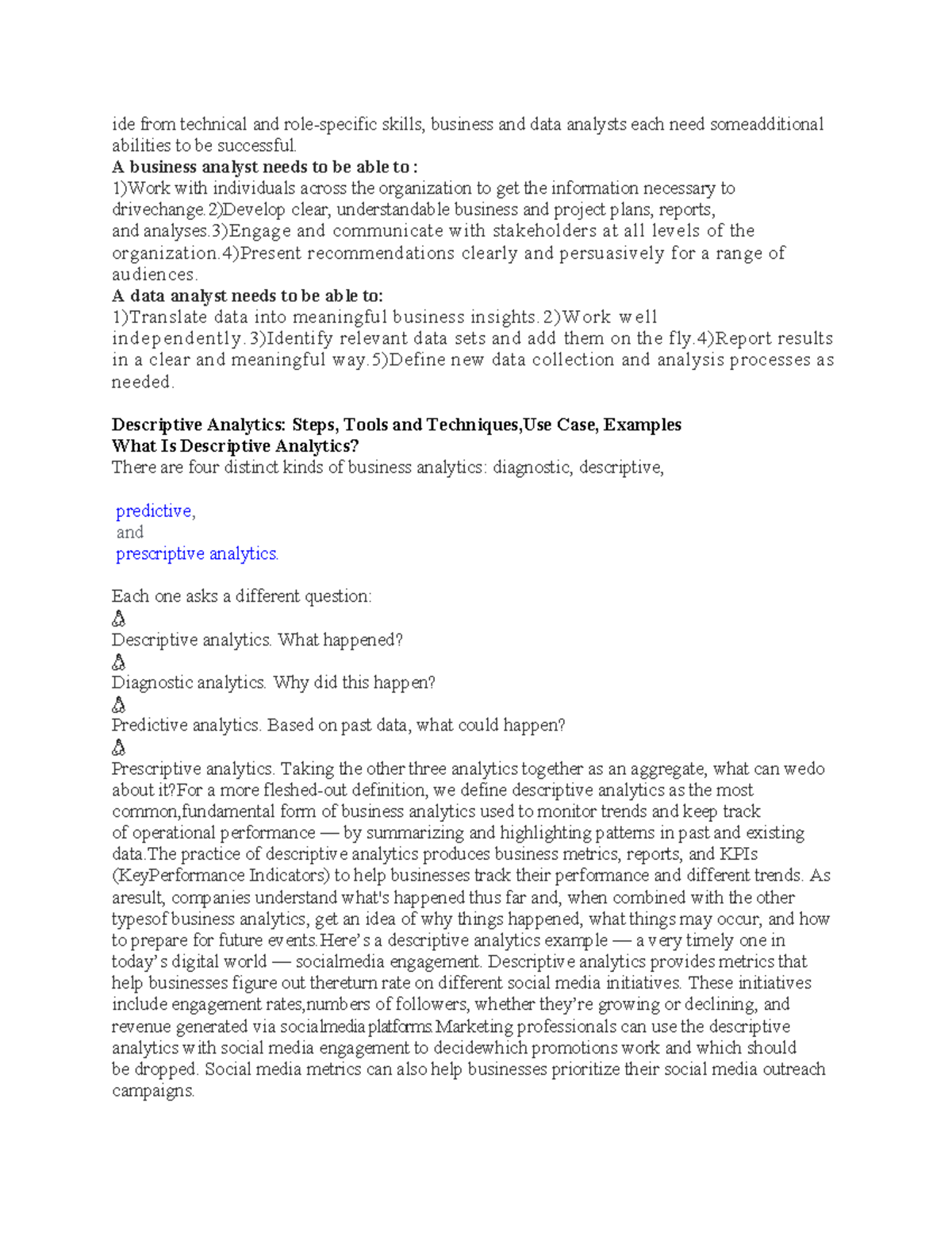 BA notes - ide from technical and role-specific skills, business and ...