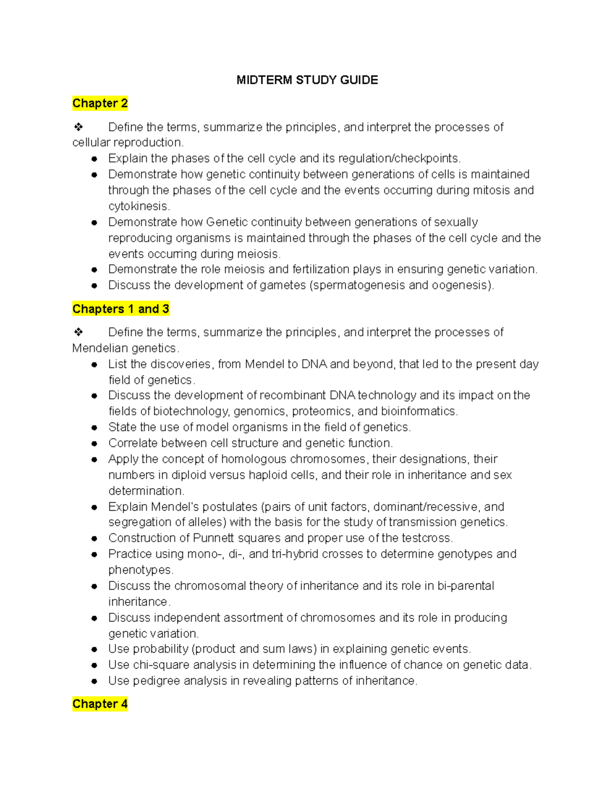 Midterm Study Guide - MIDTERM STUDY GUIDE Chapter 2 Define the terms ...