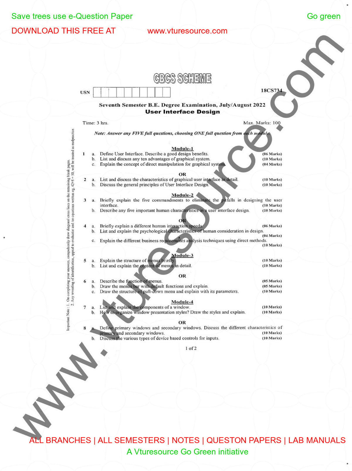 Aug-2022 - Question paper - User Interface Design - Studocu