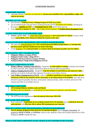 AS-NAT-12 - Sample - National Service Training Program 11 - Studocu