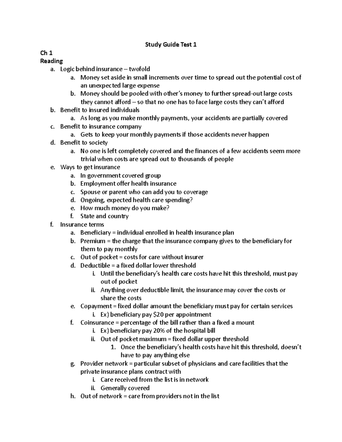 Study Guide Test 1 Fall 2023 - Study Guide Test 1 Ch 1 Reading a. Logic ...