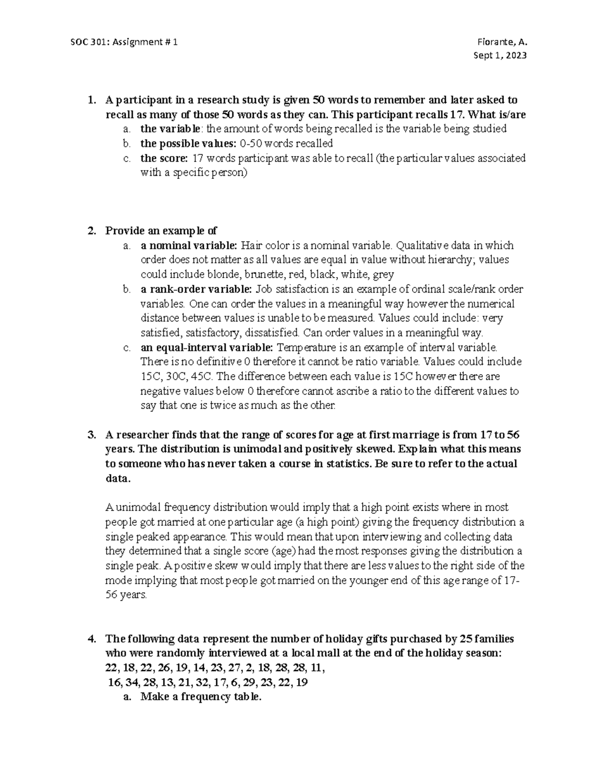 SOC 301 Assignment 1 - Got full marks - Sept 1, 2023 A participant in a ...