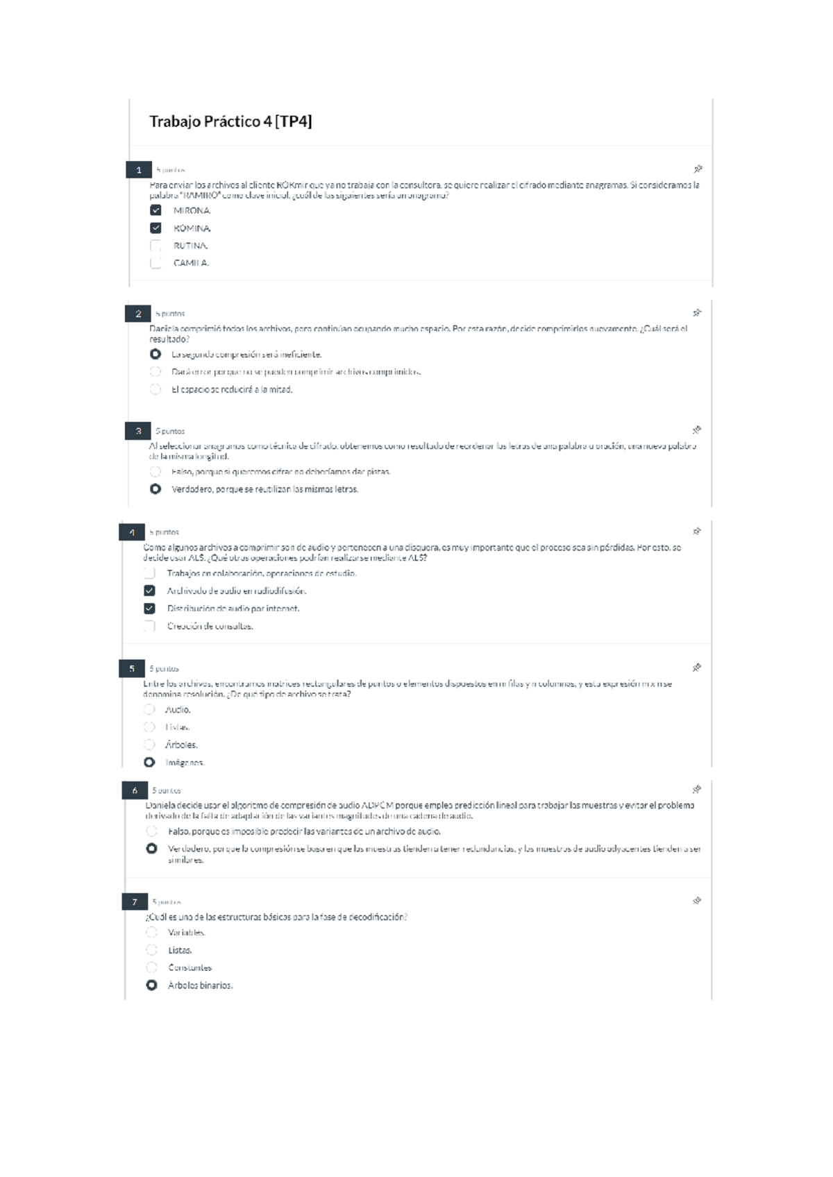 Ay Ed2 tp4 93% - Algoritmos y estructura de datos 2, Tp4 al 93% - Trabajo Práctico 4 1 5 puntos ...