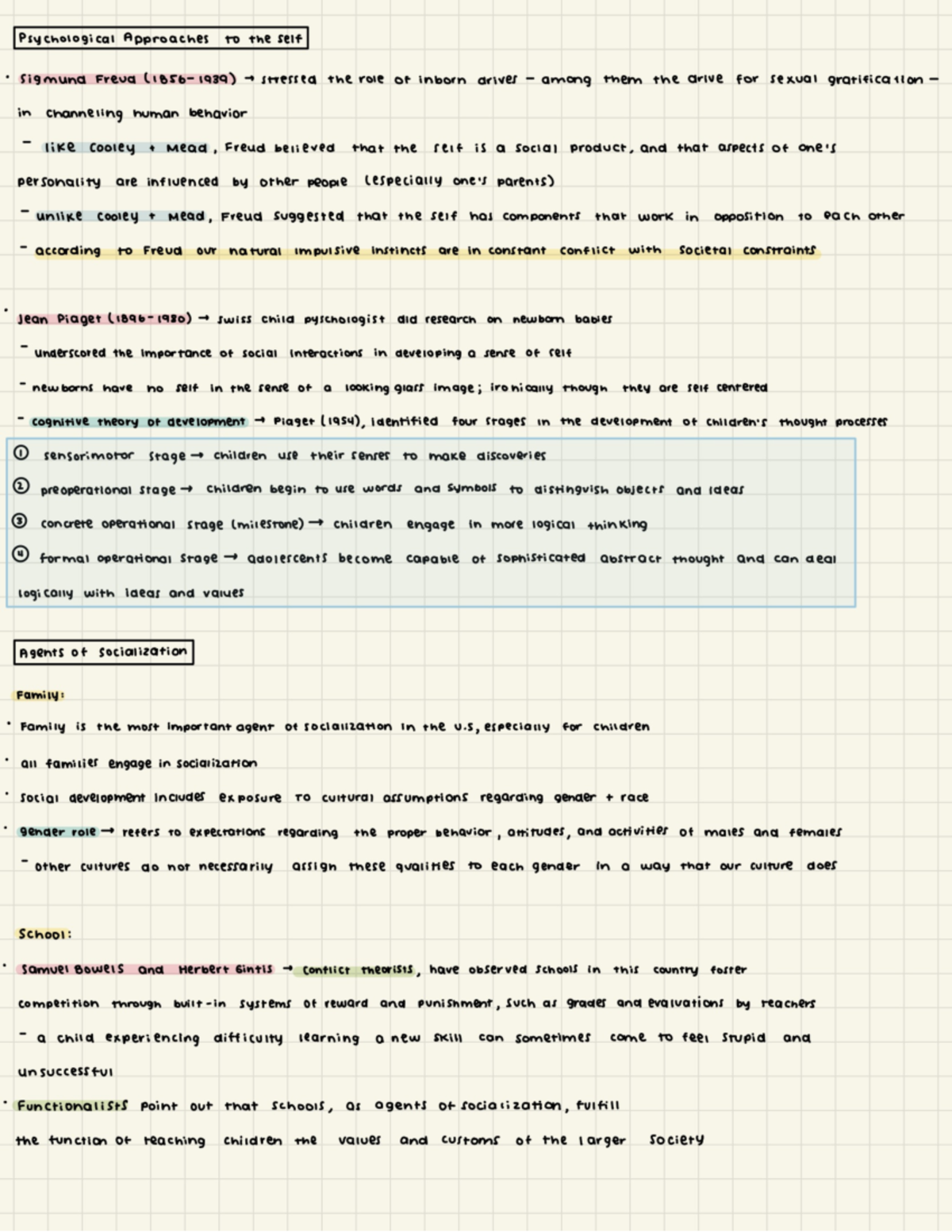 Sociology-21 - Chapter 4 (cont.) - Psychological Approaches to the Self ...