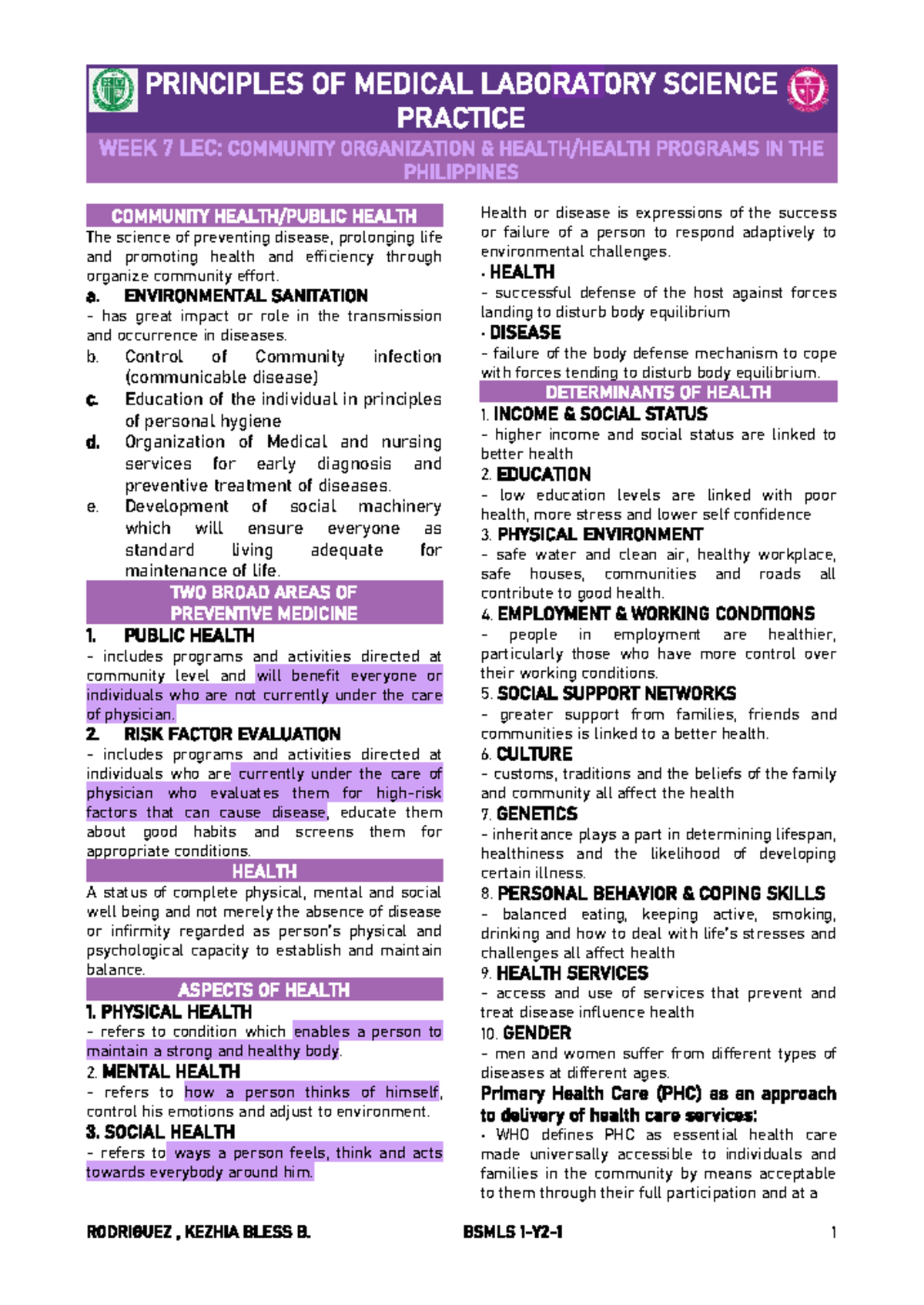 CPH M WEEK7 LEC Community Organization Healthhealth Programs IN THE ...