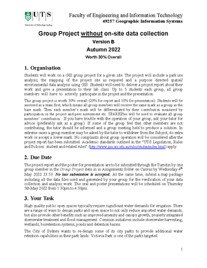GIS Group Assignment Guide 123 - 49257 Geographic Information Systems ...