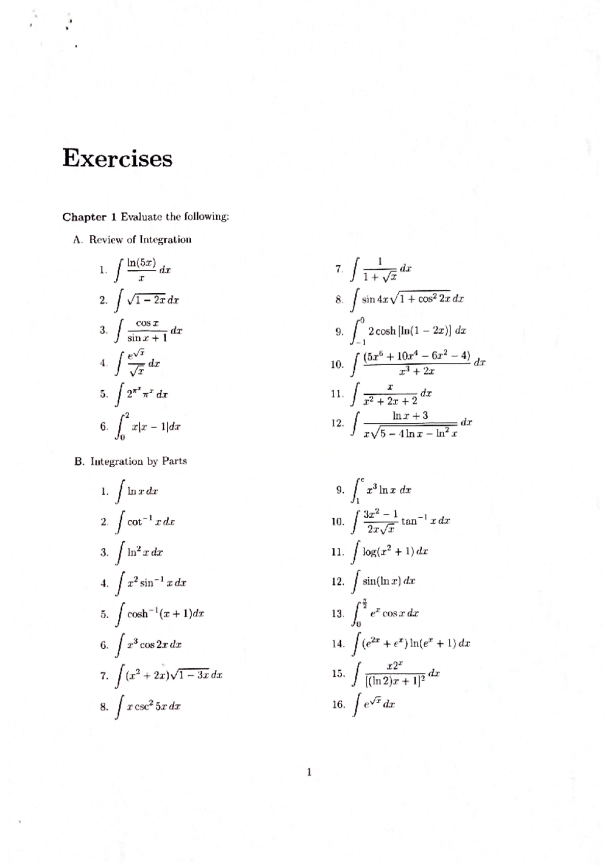 MAT061-Exercises - Notes for it - Analytic Geometry and Calculus II ...