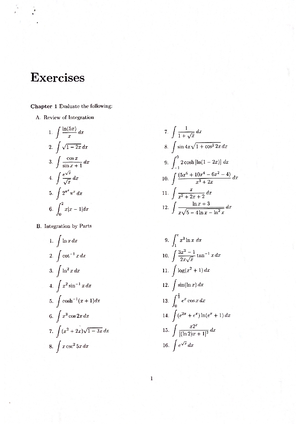 Some-Calculus-Formulas - MAT061 - Formulas I. Some Trigonometric ...