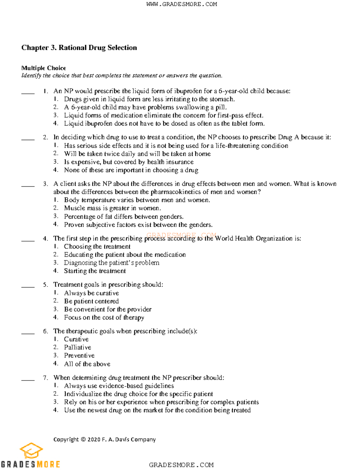9780803669260-TEST-BANK\Ch 03 - G R A D E S M O R E. C O M Copyright ...