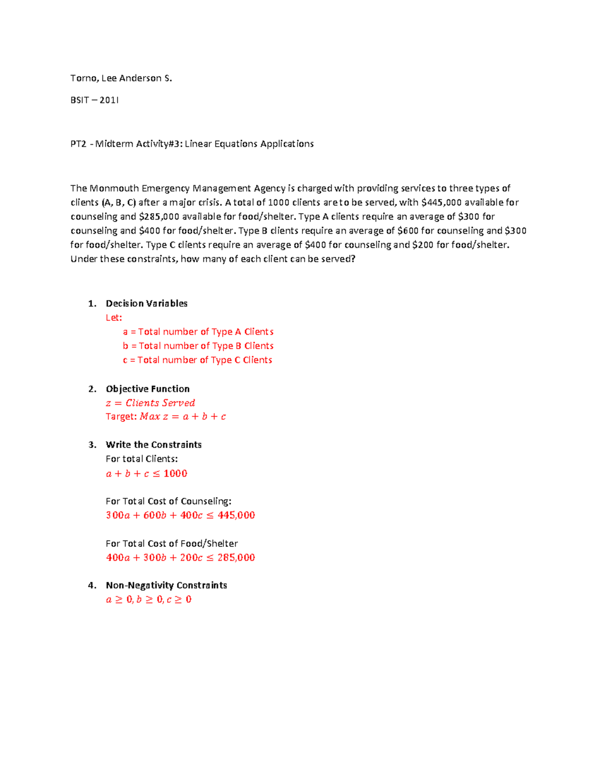 Midterm Activity#3 - Torno, Lee Anderson S. BSIT – 201I PT2 - Midterm ...