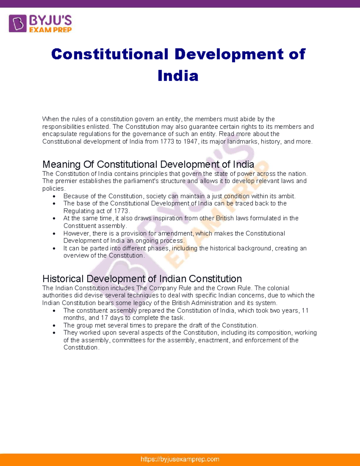 Constitutional development of india upsc notes 23 - Constitutional ...