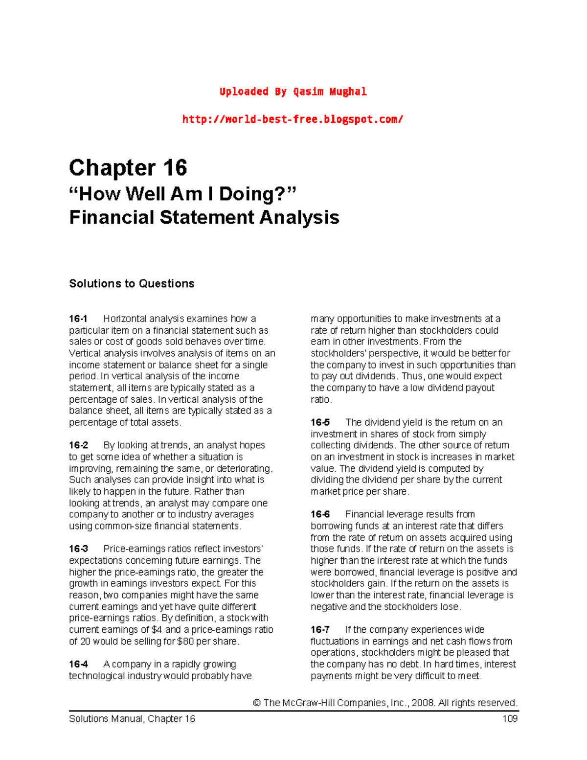 CMA - Chapter 16 - Cost and Managerial accounting - Uploaded By Qasim ...
