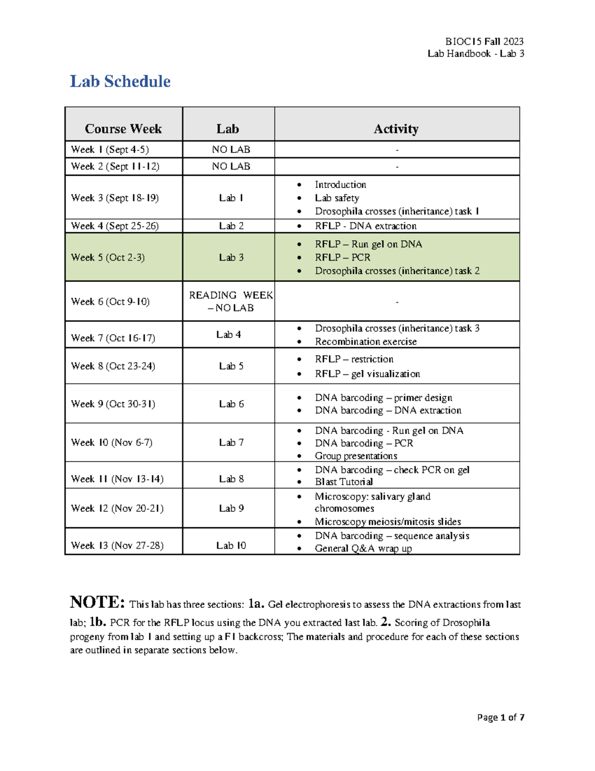 Lab Handbook - Lab 3 - lab - Lab Handbook - Lab 3 Lab Schedule NOTE: This lab has three sections ...