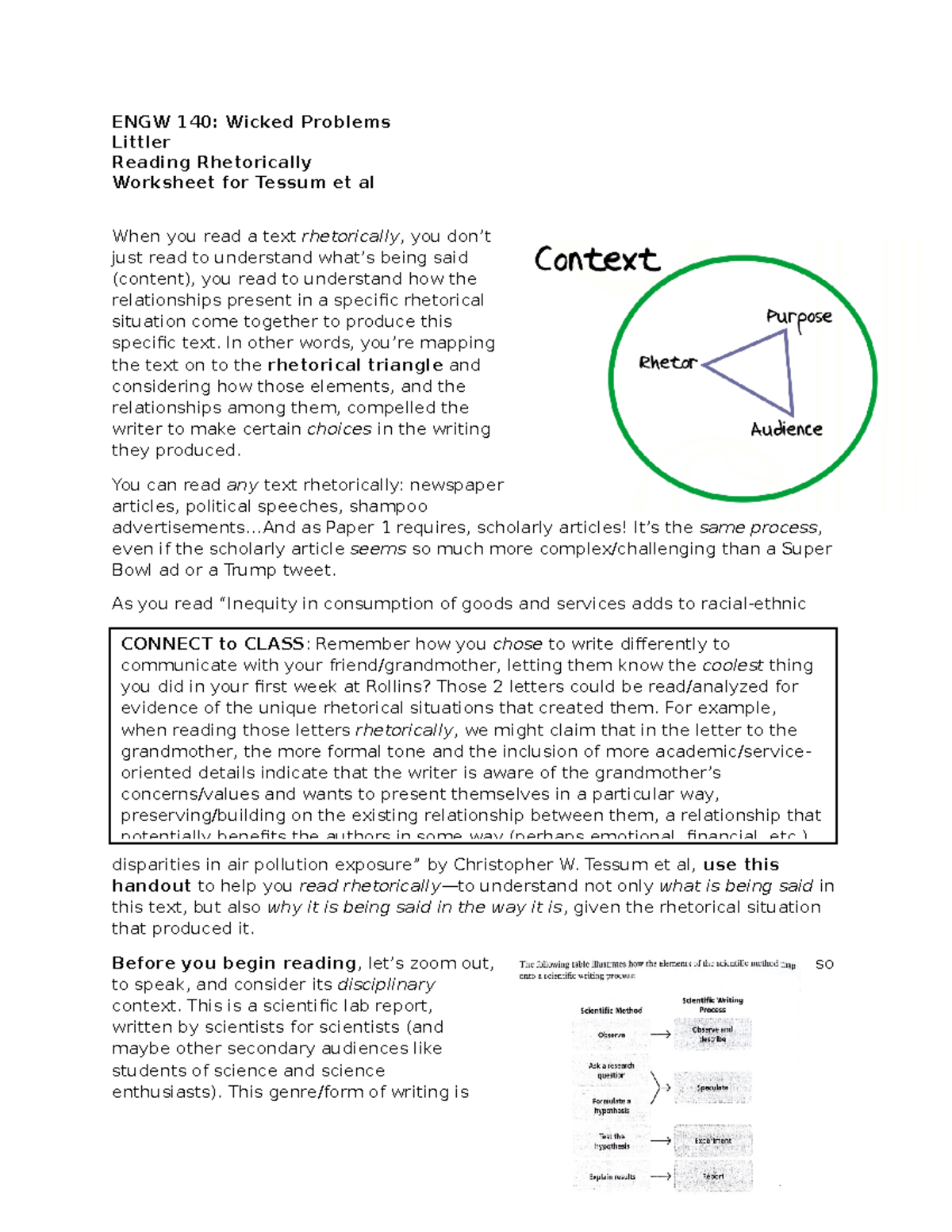 2 - notes - ENGW 140: Wicked Problems Littler Reading Rhetorically ...