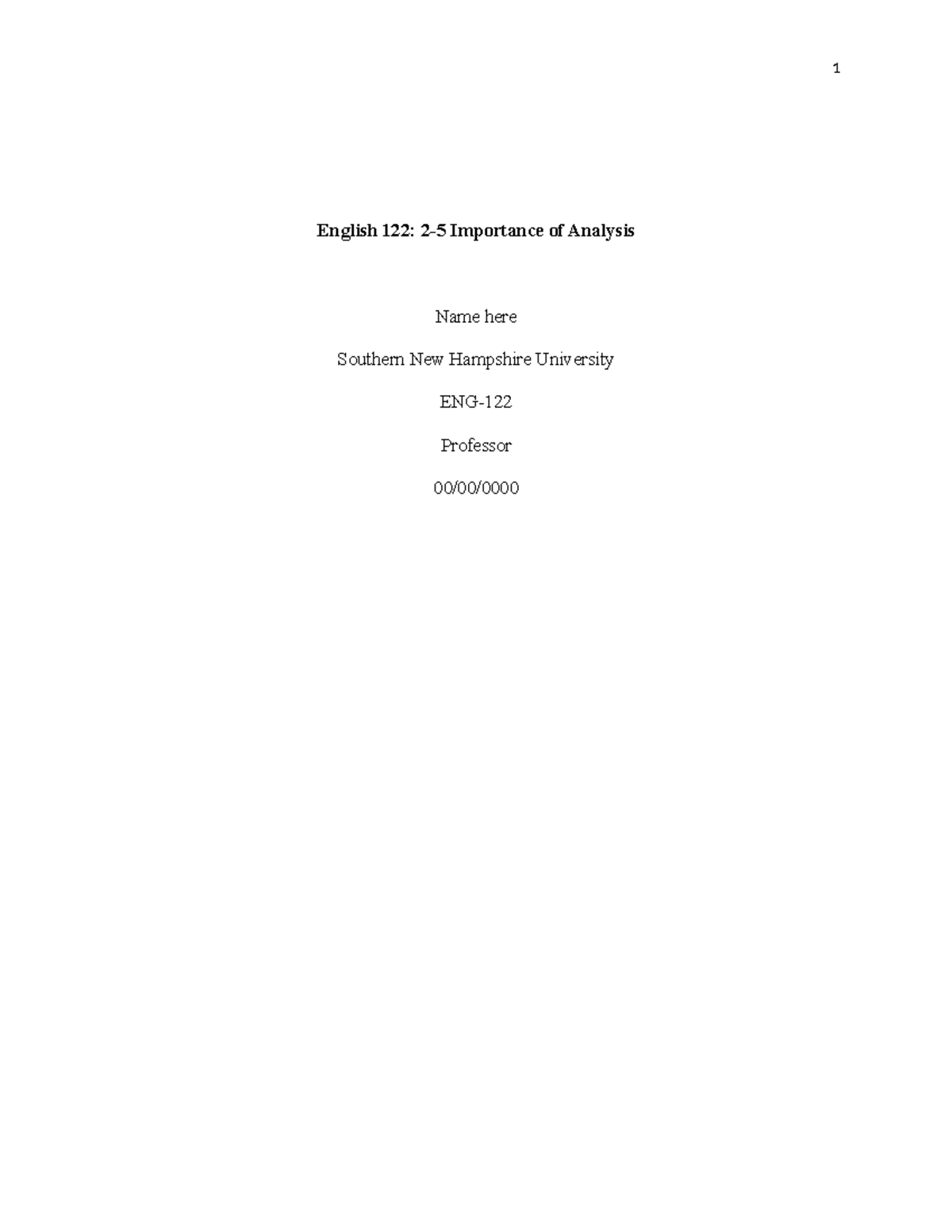 EC MOD 2 Assignment - use as a reference - English 122: 2-5 Importance ...