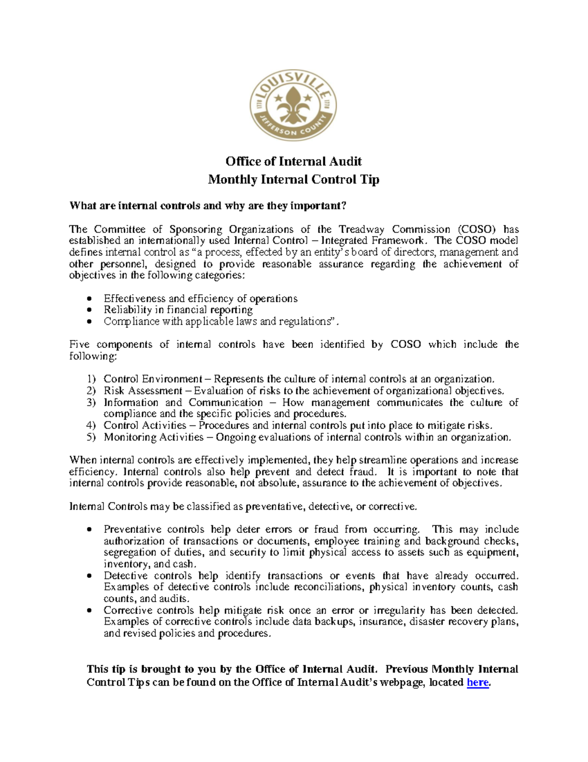 Internal-controlspdf - Office of Internal Audit Monthly Internal ...