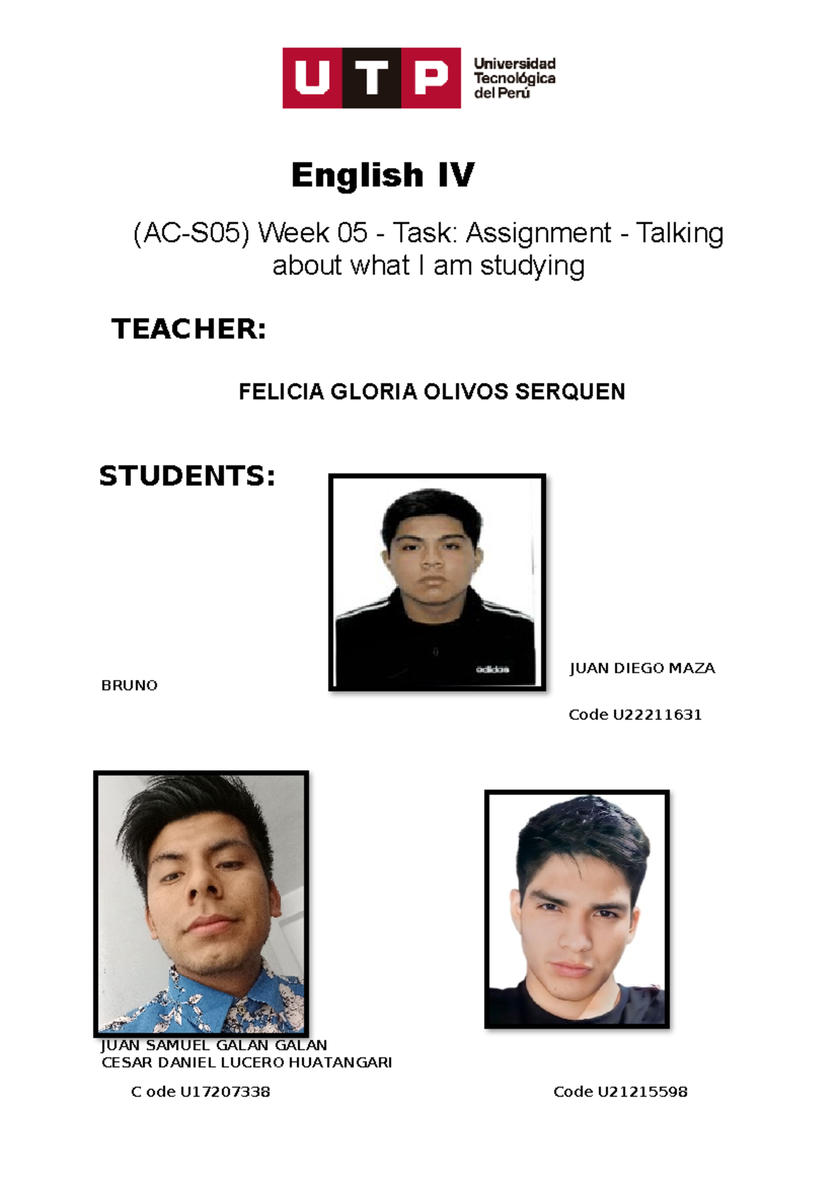 Diego MAZA - Samuel Galan - Daniellucero - Ingles IV - JUAN DIEGO MAZA ...