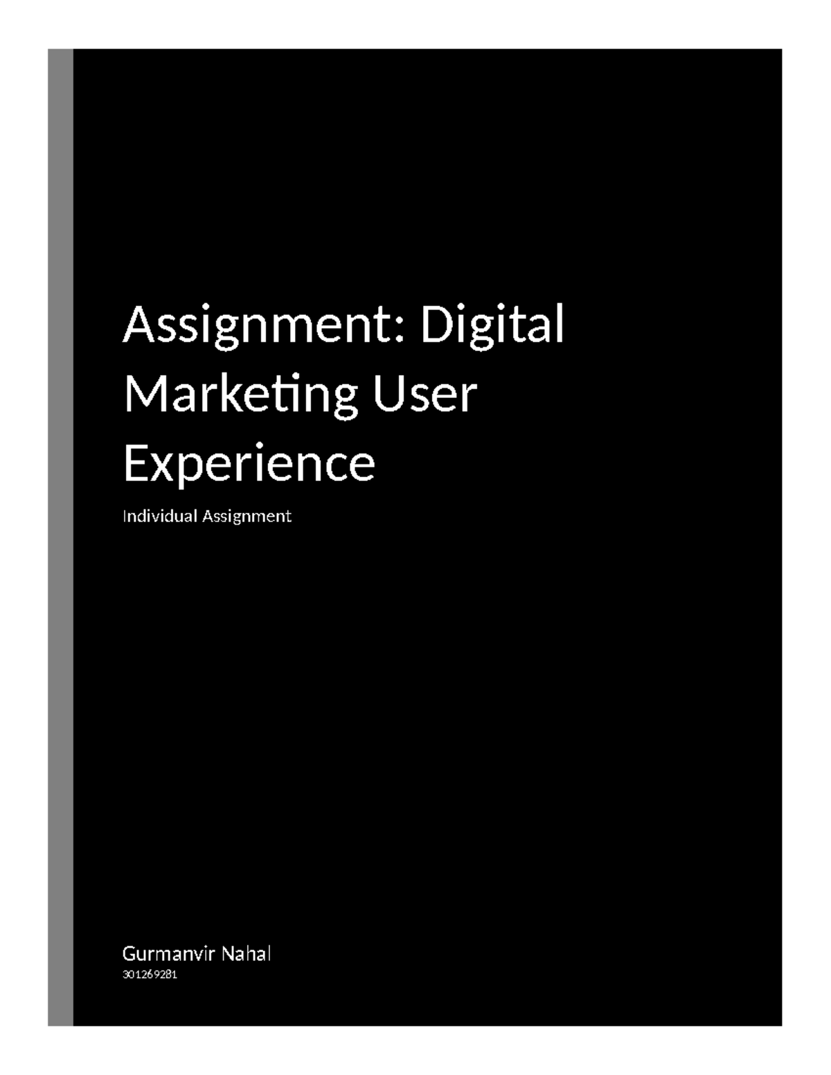 Digital marketing assignment - Assignment: Digital Marketing User ...