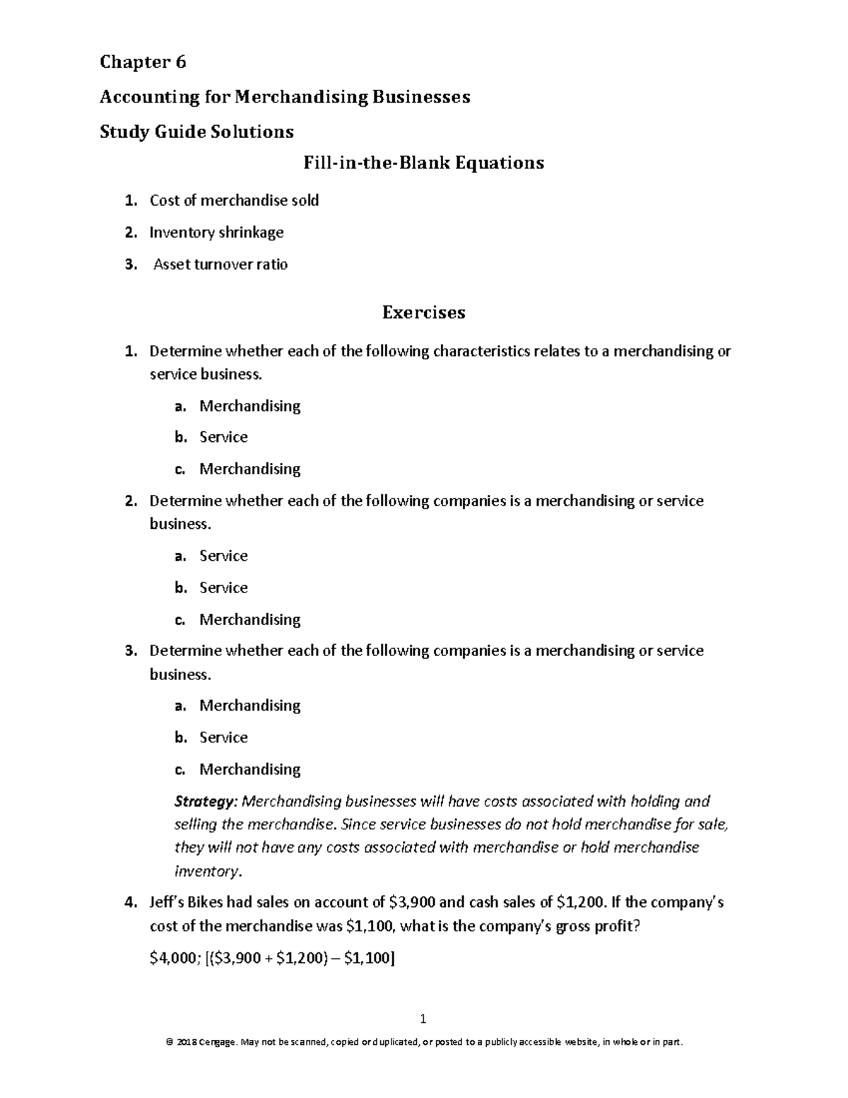 WRD 27e SG Solutions Ch 06 - Chapter 6 Accounting for Merchandising Businesses Study Guide ...